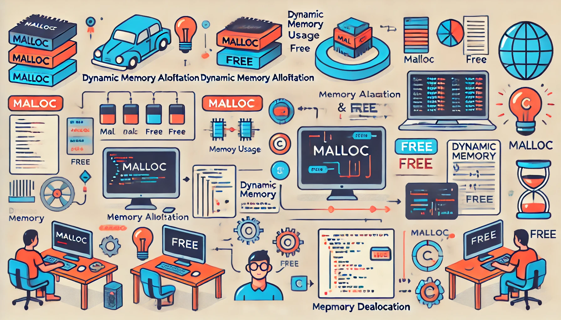 【C言語】第4章第8回：動的メモリ確保：mallocとfreeの使い方 - あーむんと始めるプログラミング！